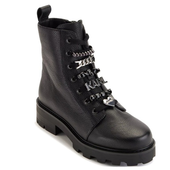 Karl Lagerfeld | Shoes | Karl Lagerfeld Paris Size 7 Black Mela Combat ...